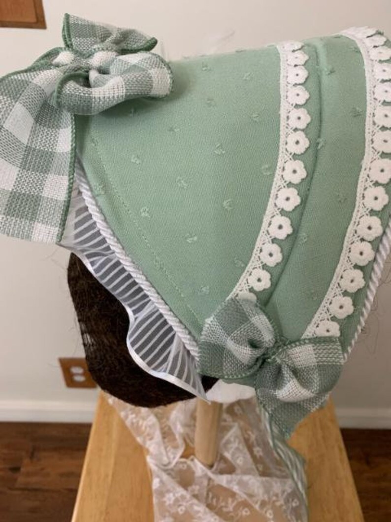 Victorian Mint Green Fanchon Bonnet - Etsy