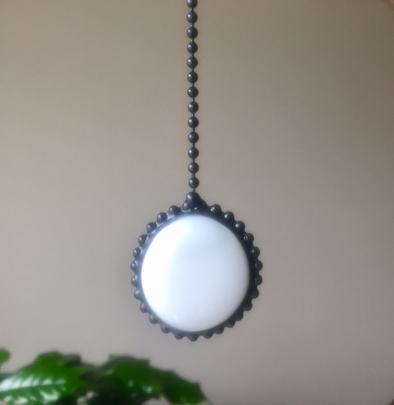 White - Glass - Pull Chain - Sun Catcher - Handcrafted - Antique ...