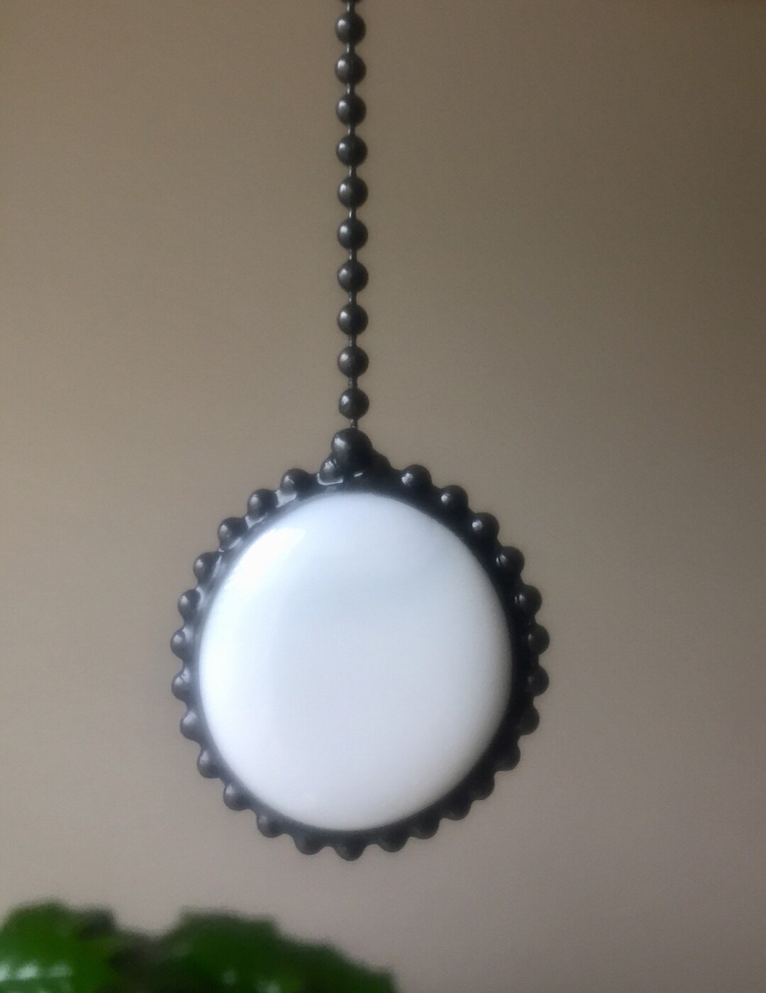 White - Glass - Pull Chain - Sun Catcher - Handcrafted - Antique ...