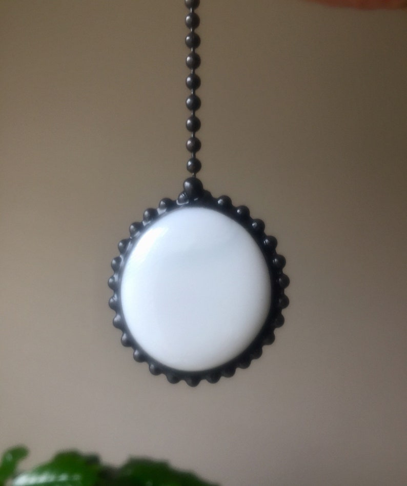 White - Glass - Pull Chain - Sun Catcher - Handcrafted - Antique ...