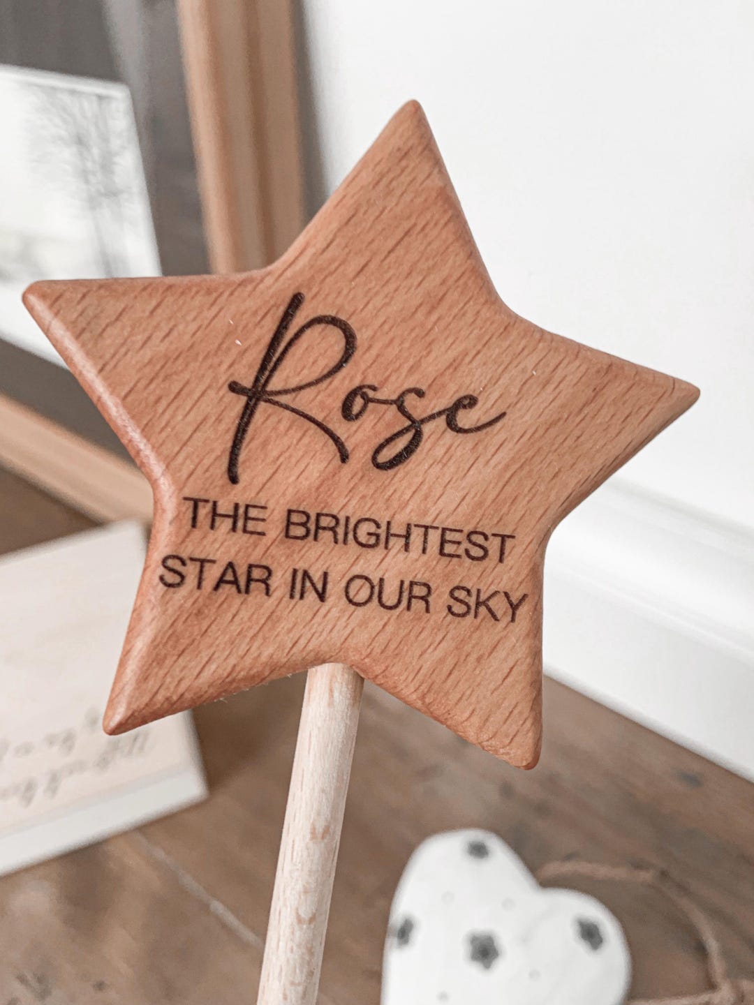 THE BRIGHTEST STAR in Our Sky, Personalised Laser Engraved Wooden Star ...