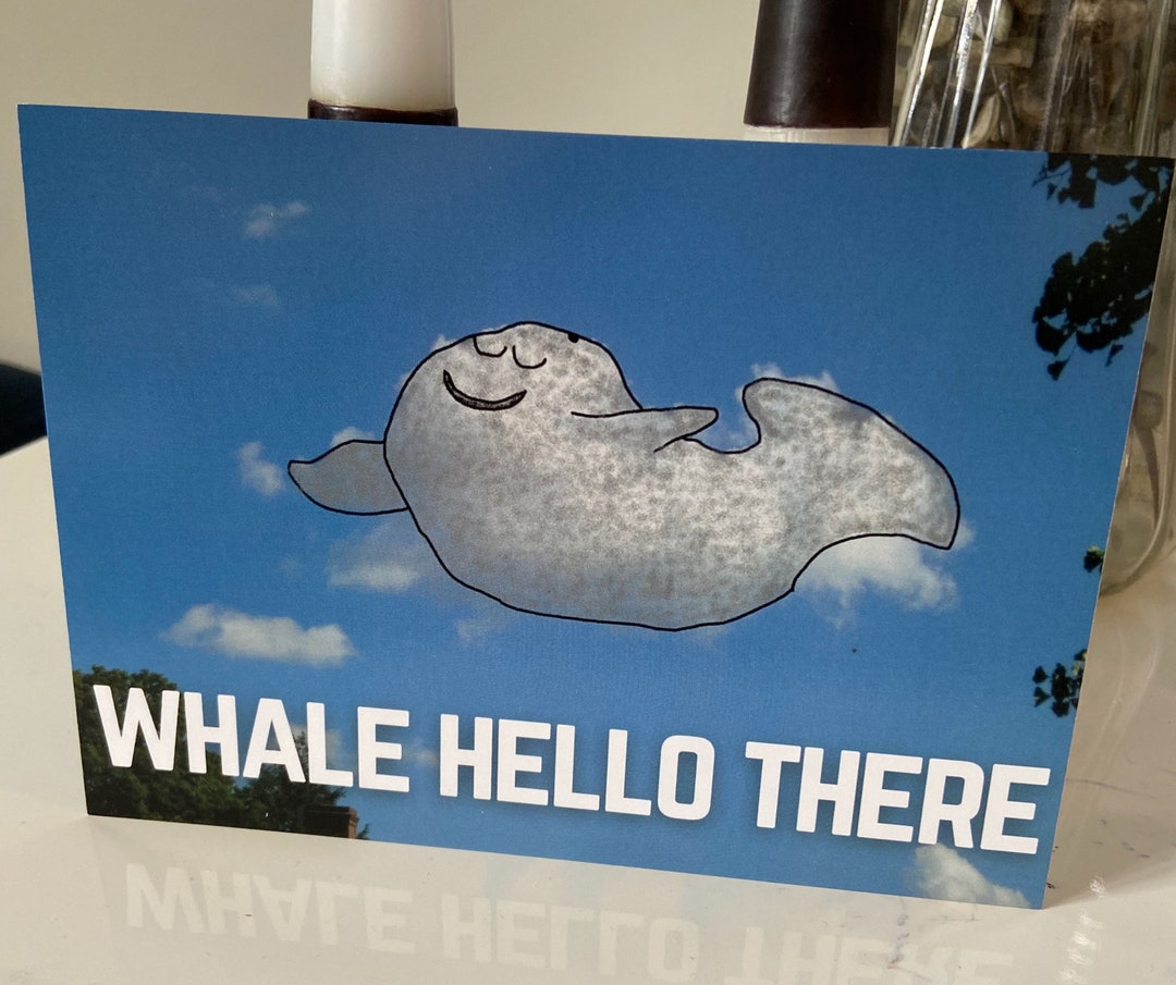 Whale Hello There Greeting Card - Etsy New Zealand