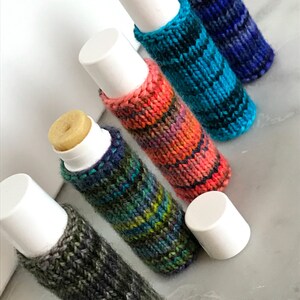 Hand Knit Lip Balm Cozy / Chapstick Holder / FREE Organic Lip Balm W ...