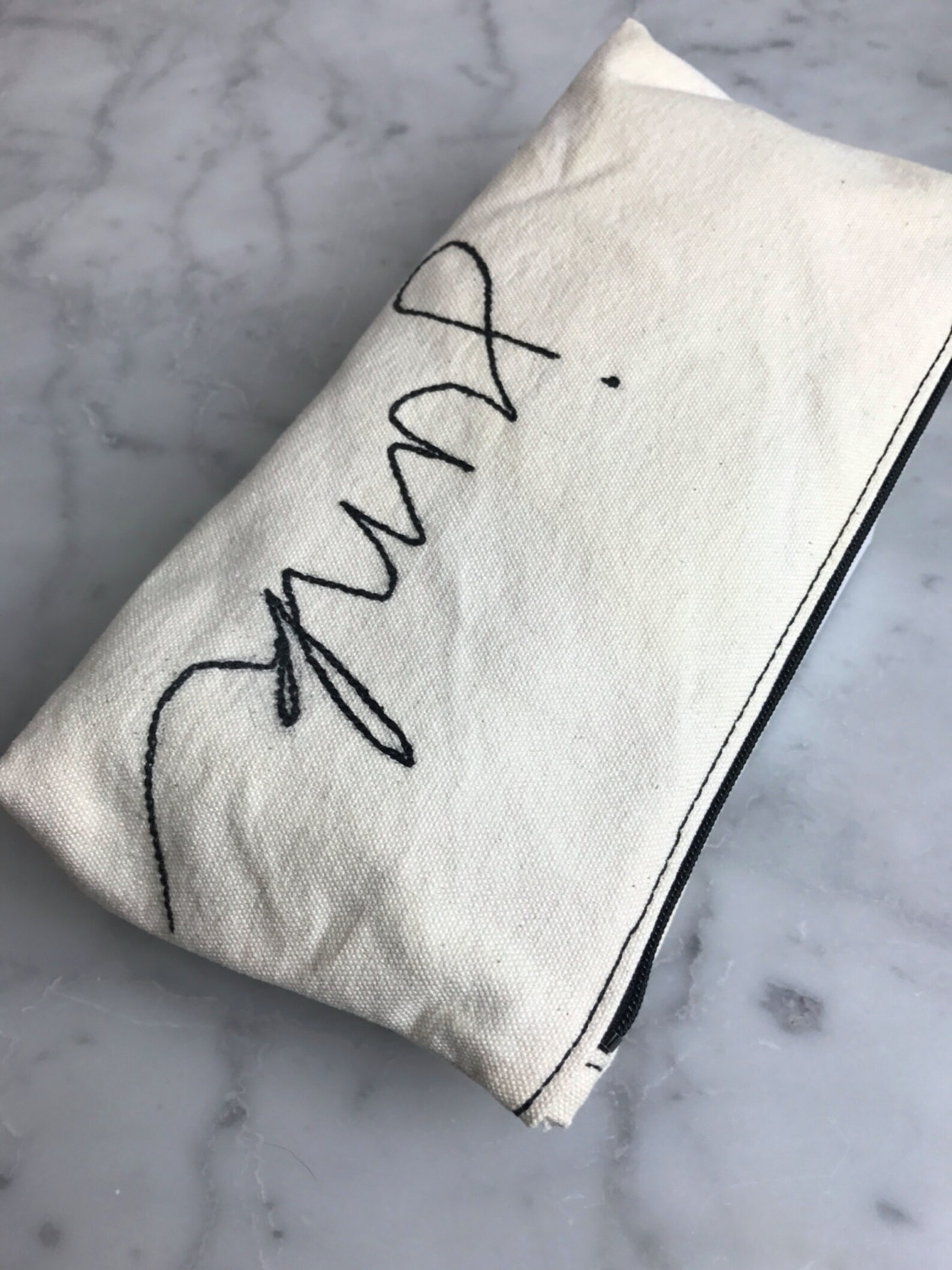 Canvas 'junk' Zipper Pouch / Zip Bag / Accessory Bag / Makeup Bag ...