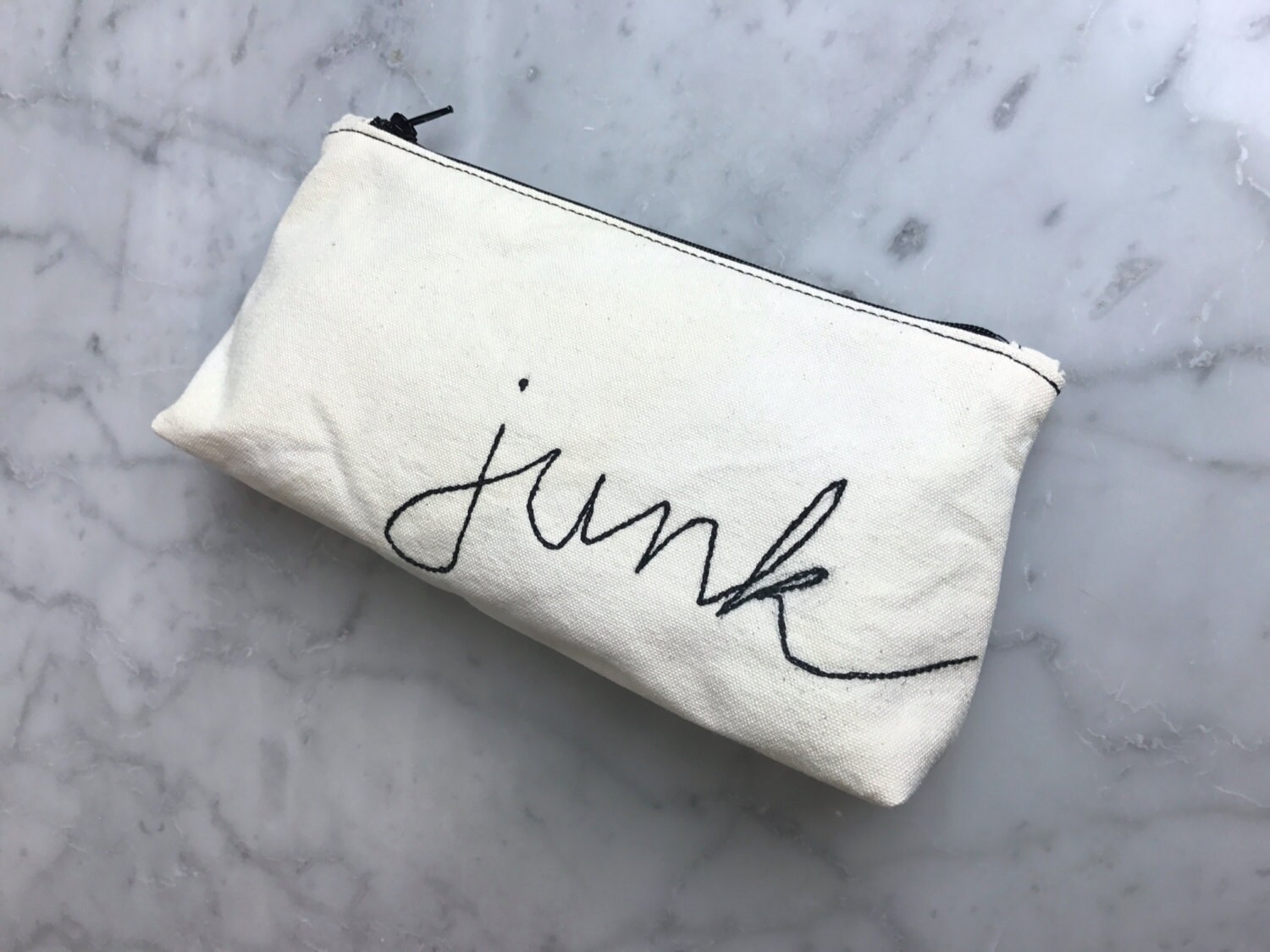 Canvas 'junk' Zipper Pouch / Zip Bag / Accessory Bag / Makeup Bag ...