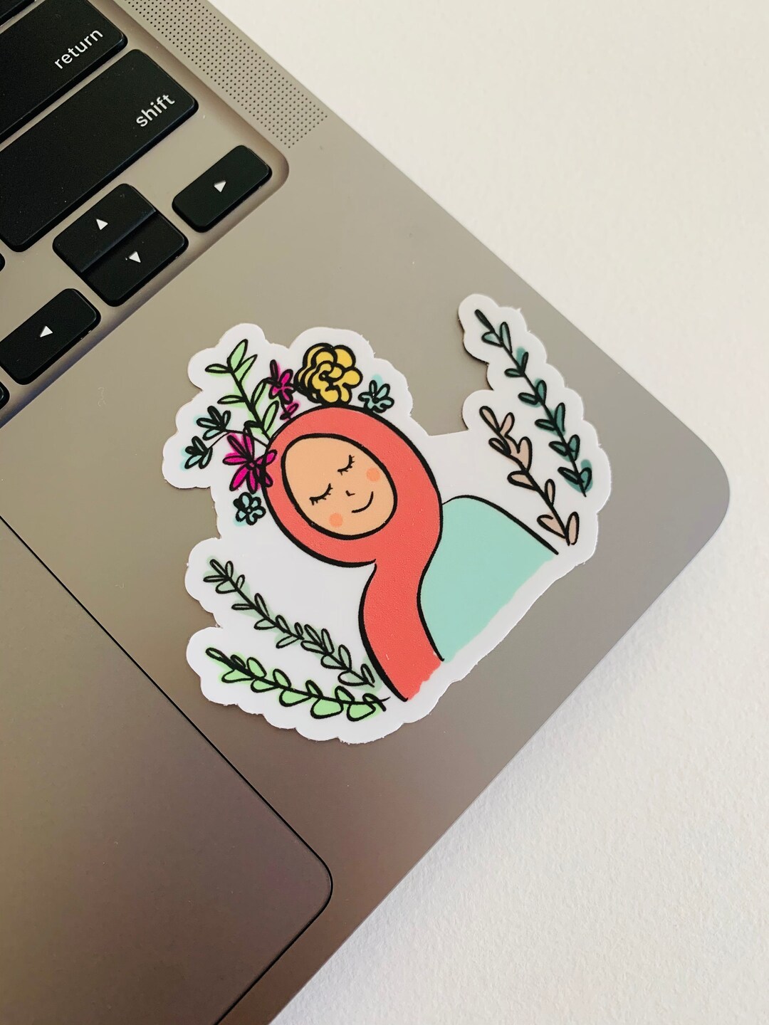 Hijabi Flower Crown Sticker | Islamic Sticker | Hijabi Sticker | Hijab ...