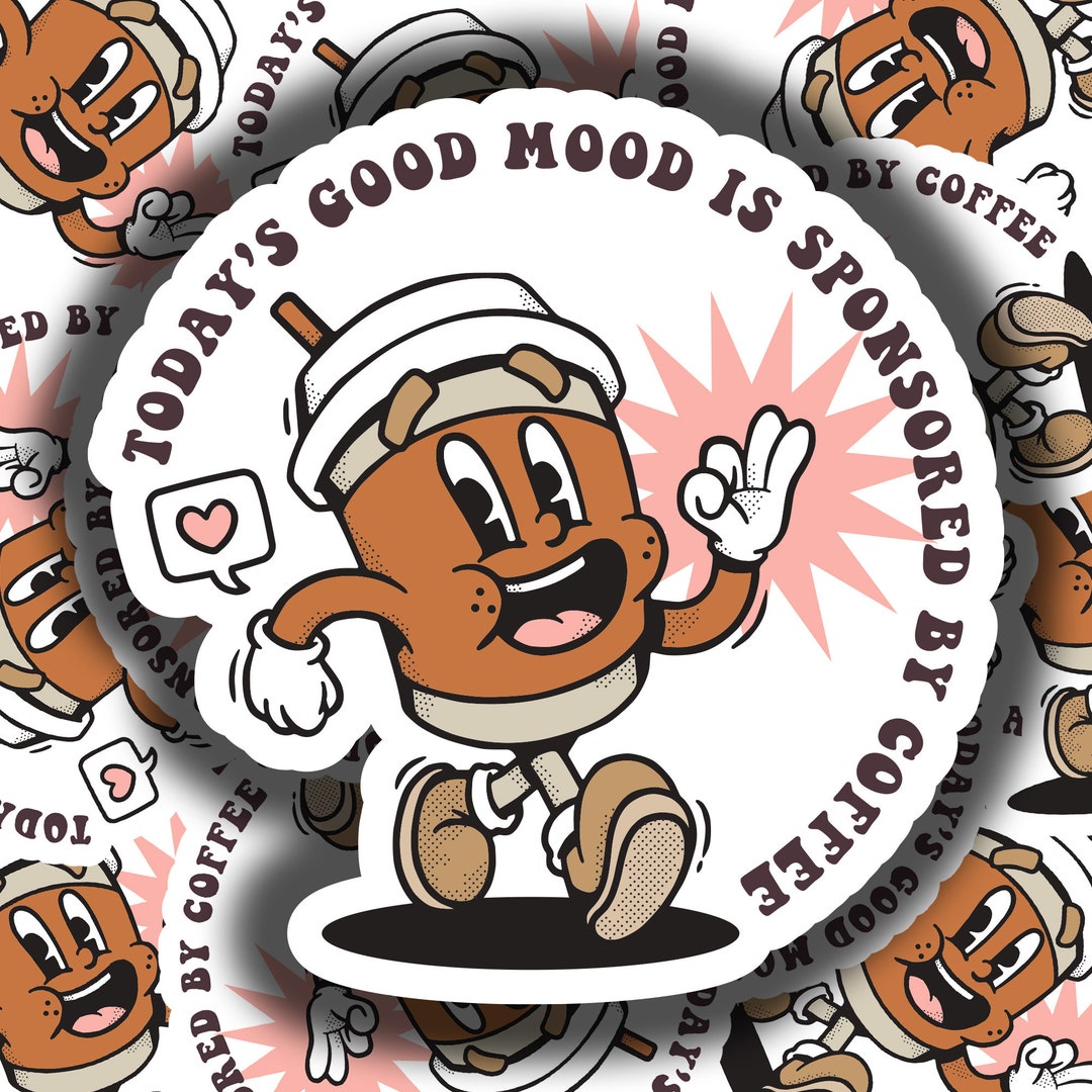 Good Mood Sponsored by Coffee Sticker - Etsy