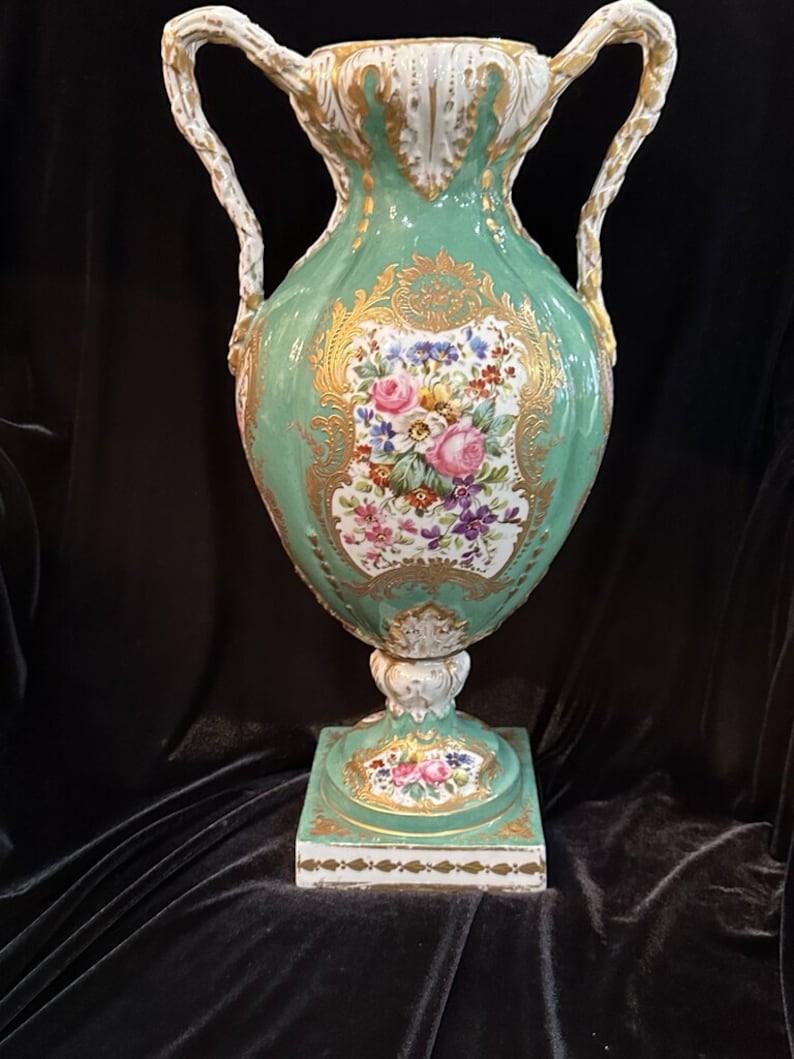 Antique French and Paris Hand Painted Porcelain Vase - Gold - Etsy