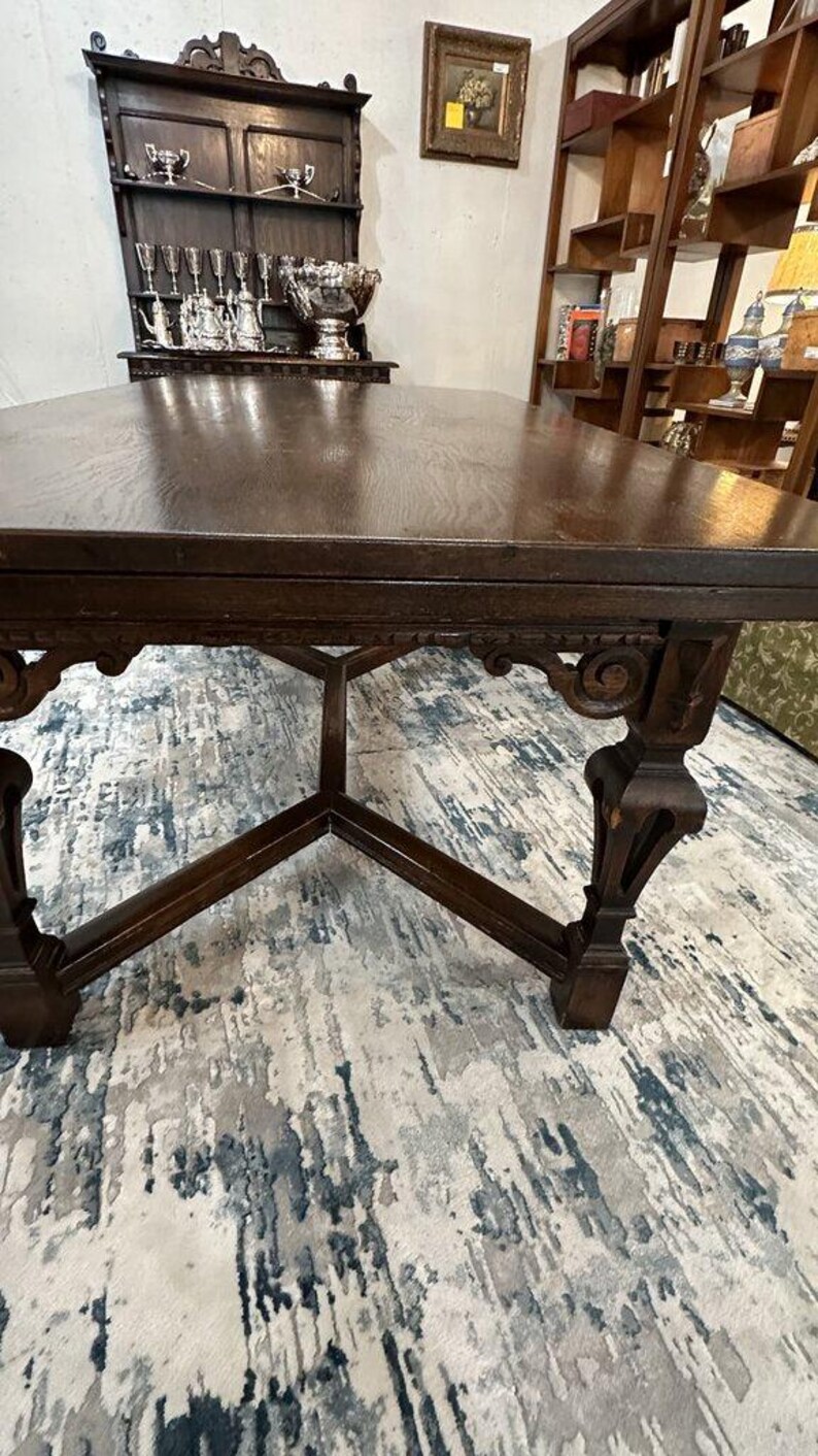 English Walnut Dining Table W/extensions - Etsy