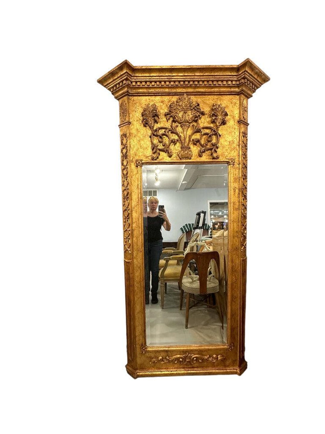 Over-sized Gilt Gold Ornate Floor Mirror - Etsy