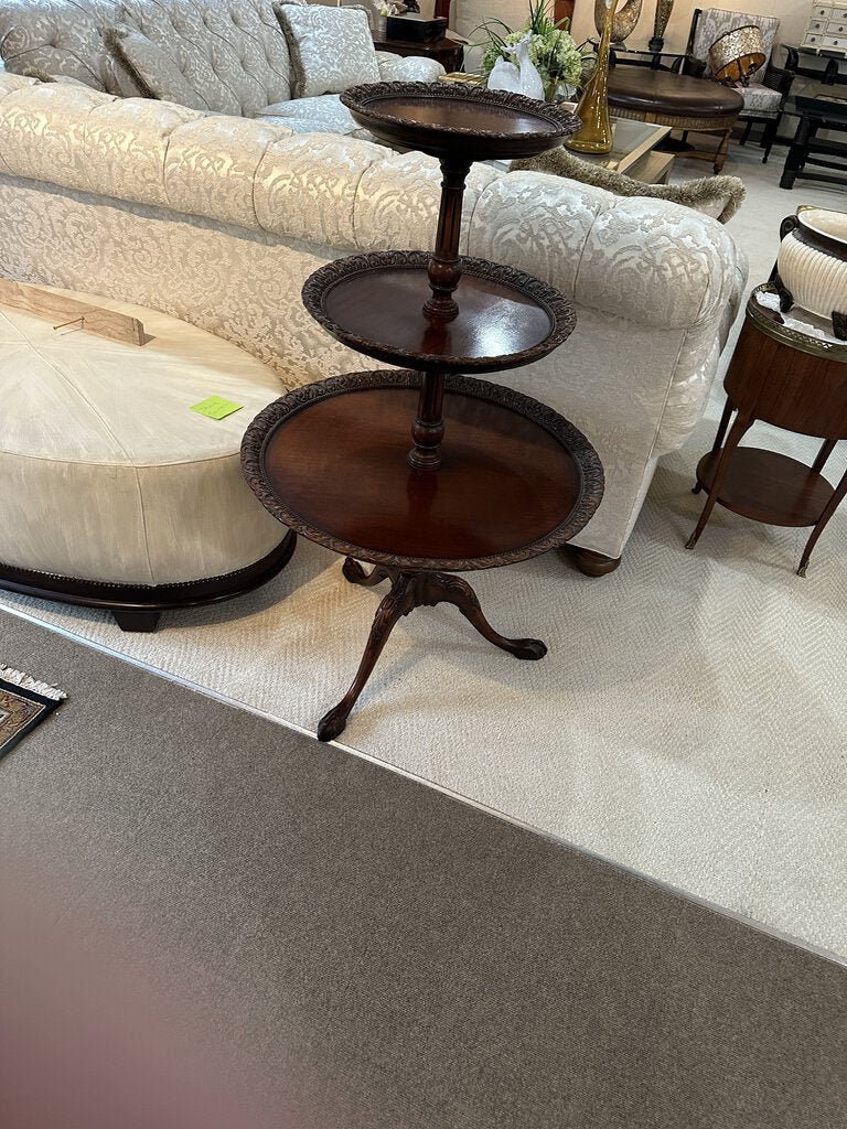 3 Tier Mahogany Pie Crust Table - Etsy