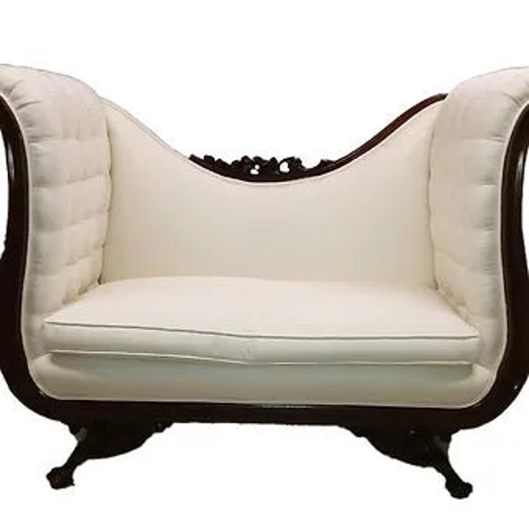 1920s Vintage Empire Tall Back Mahogany Wood Loveseat - Etsy