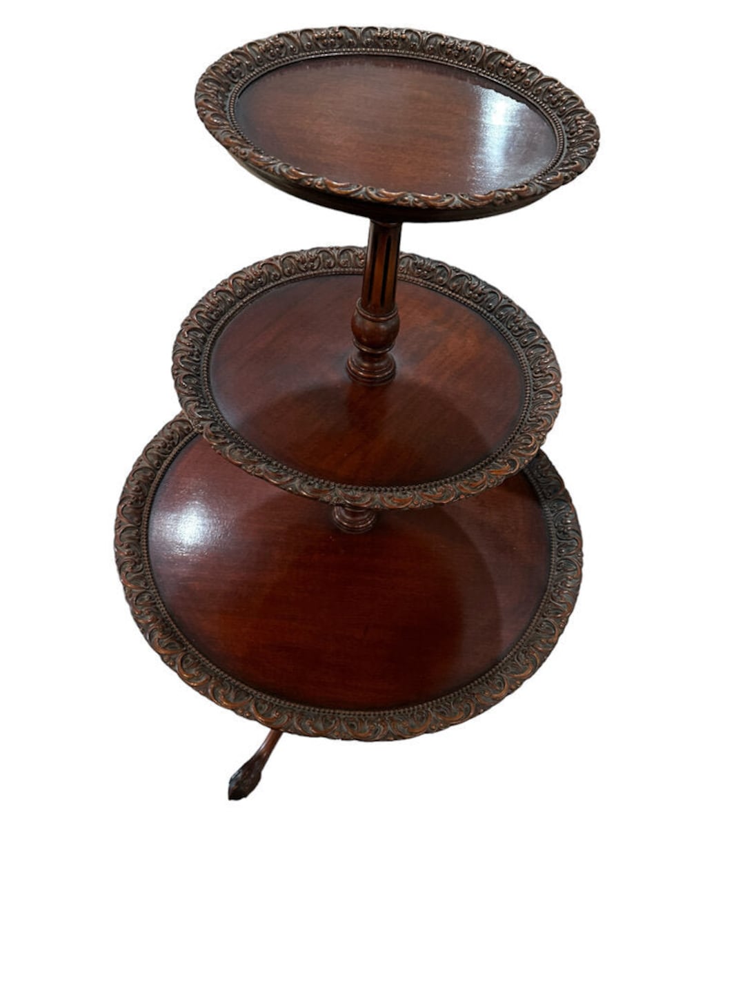 3 Tier Mahogany Pie Crust Table - Etsy