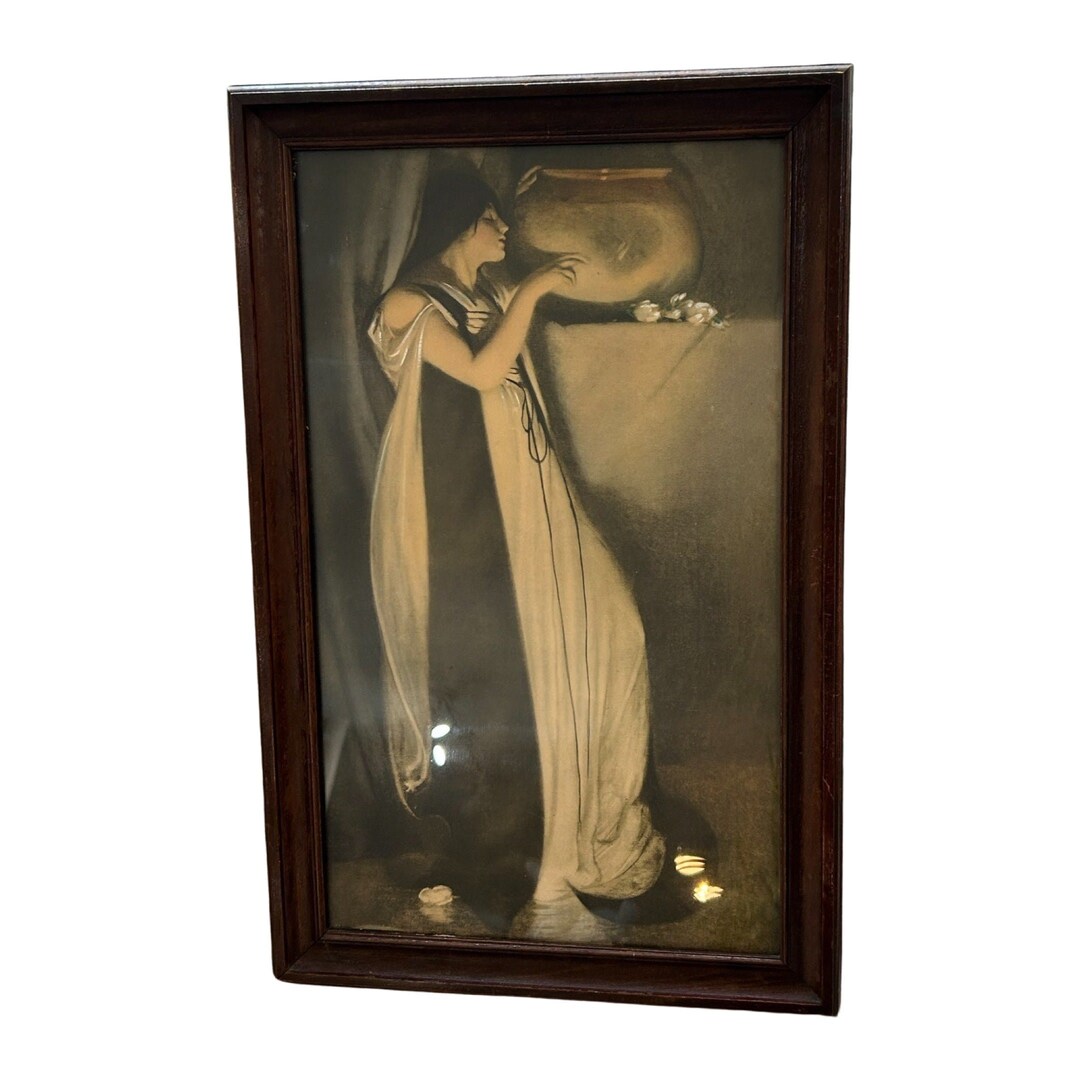 Woman in White With A Pot & White Flowers - Etsy