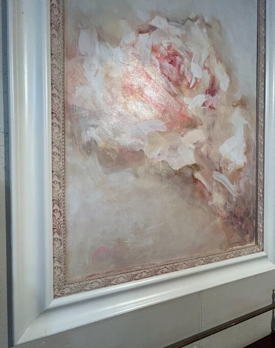 Large Vintage Custom Rose Painting - Etsy