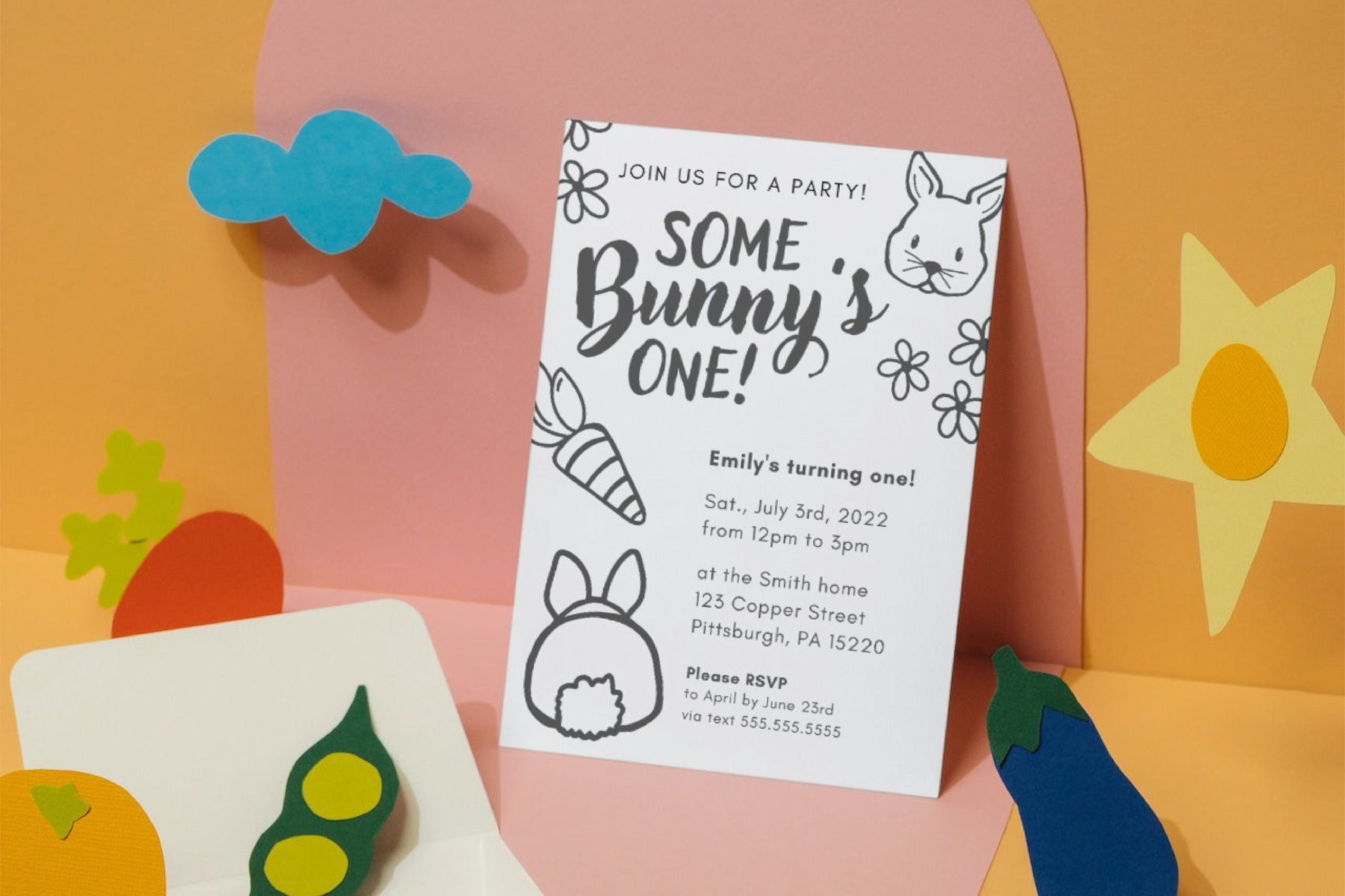 Bunny Themed First Birthday PRINTED | Some Bunny's One | First Birthday ...