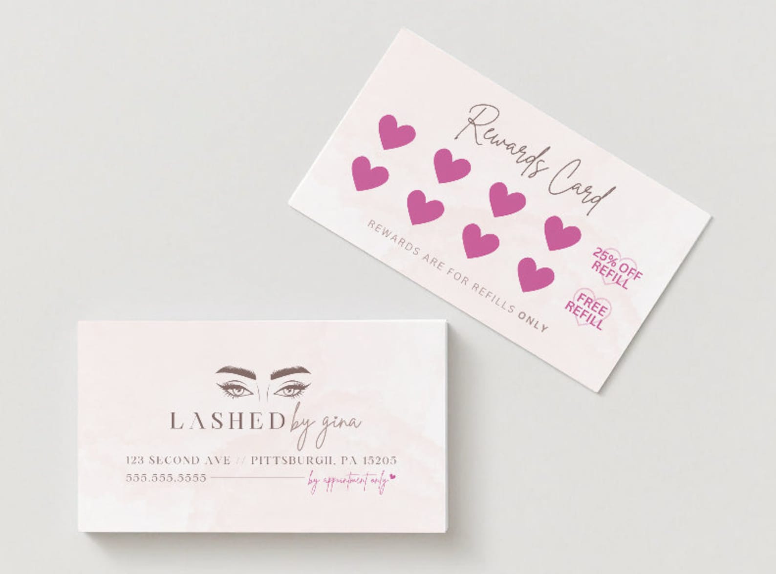 Lash Artist Cards, Loyalty Cards, Rewards Card, DIY Loyalty Card ...