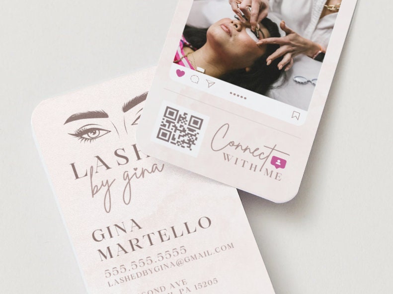 Lash Artist Cards, Instagram Business Cards, DIY Canva Business Card ...