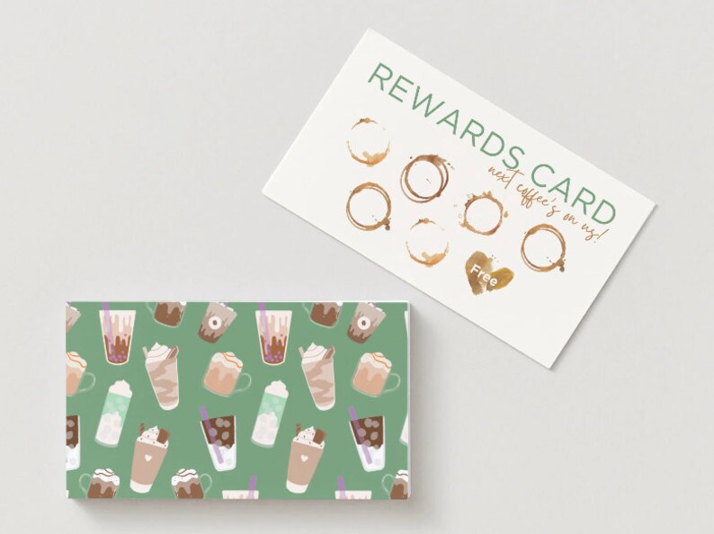 Coffee Shop Cards, Loyalty Cards, Rewards Card, DIY Loyalty Card ...
