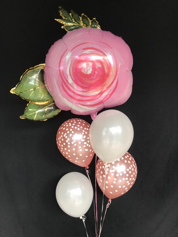 Boho Rose Bud Balloons - Valentines Party, Rose Gold Confetti, Pink ...