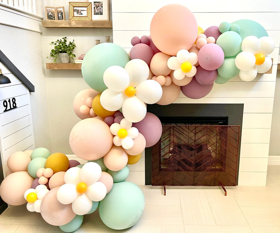 Daisy Flower Balloon Garland DIY Kit Baby in Bloom Canyon Rose Mustard ...