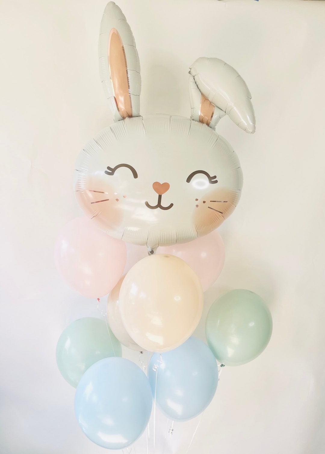 Floppy Eared Bunny Balloons, Pink Blue Mint Cameo Balloons, Rainbow ...