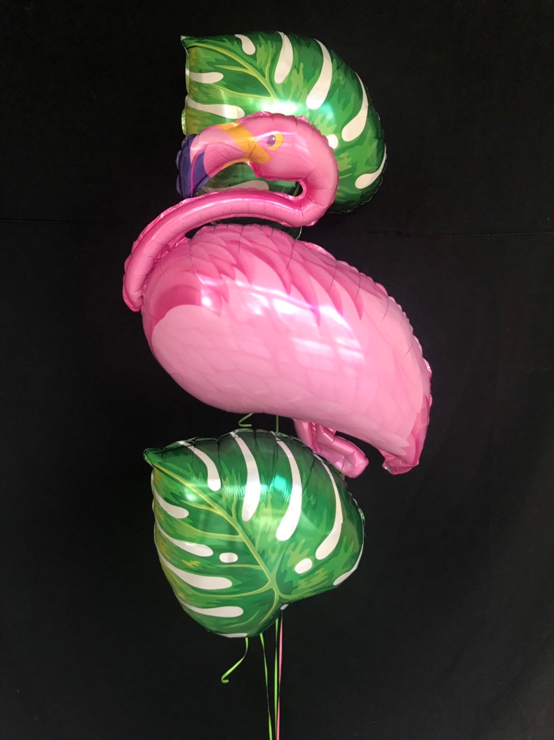Flamingo and Palm Fronds Balloons Tropical Birthday Party | Etsy