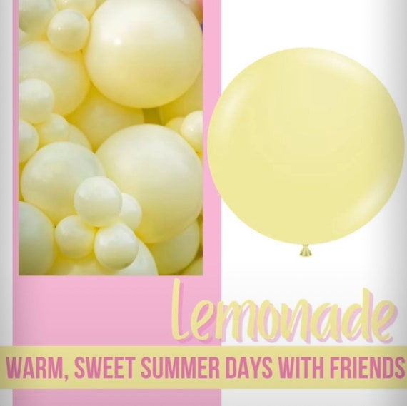 Lemonade Yellow Balloons - 11 or 24 inch Latex Balloons - Yellow ...