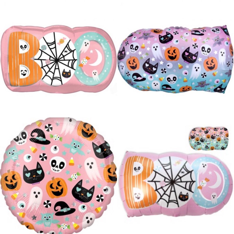 Boo Halloween Balloon Pink and Black Halloween Kids Party Pink Pastel ...