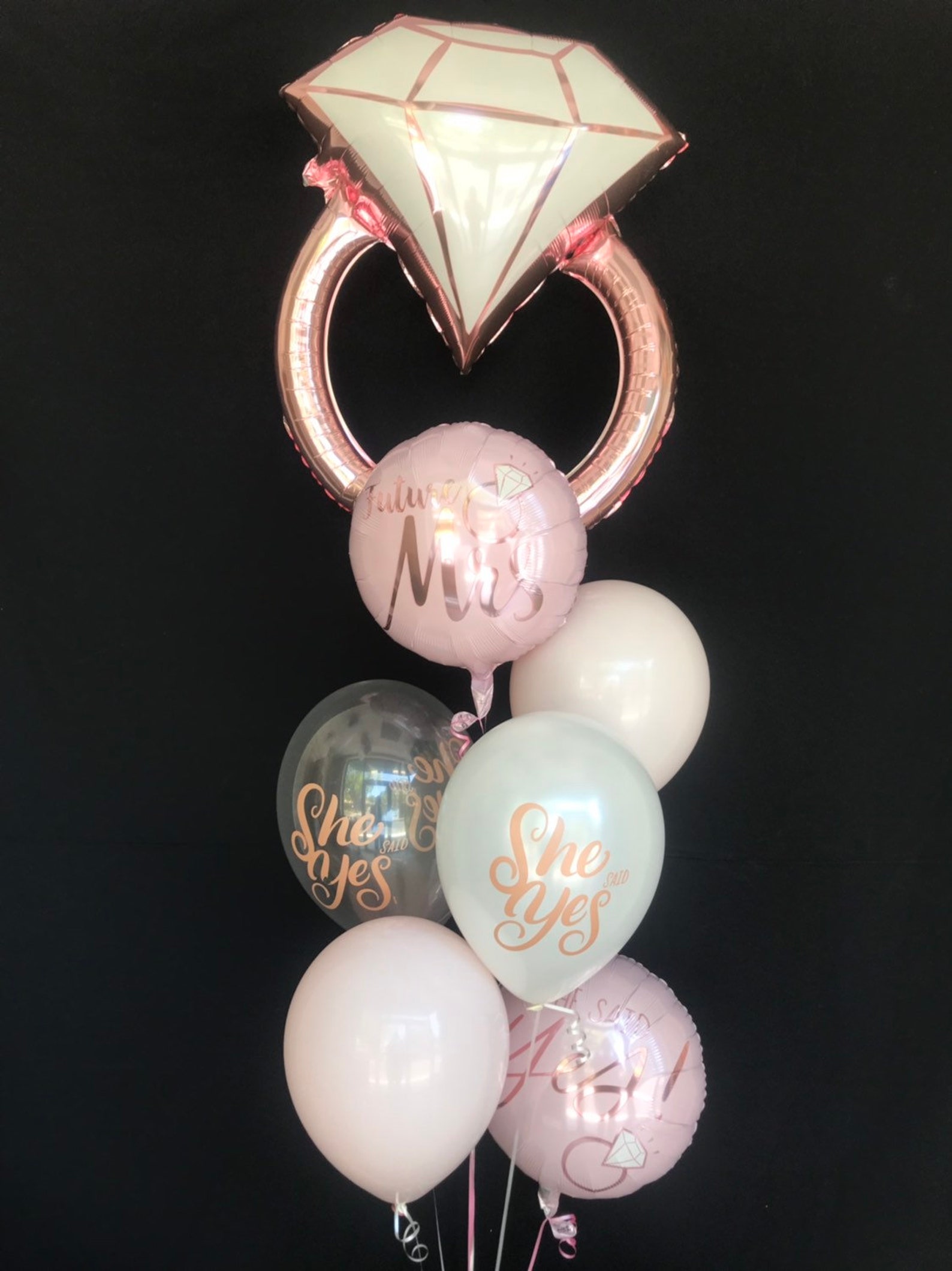 Diamond Ring Balloon Rose Gold Ring Balloon Brunch and - Etsy