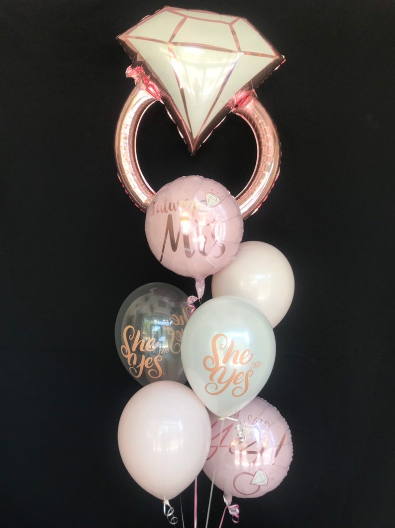 Globo de anillo de diamantes Globo de anillo de oro rosa - Etsy España