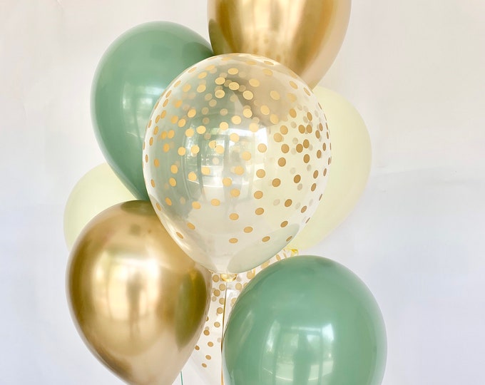 GREEN and Gold Mrs Balloons Bridal Shower Light Green Engagement Party ...