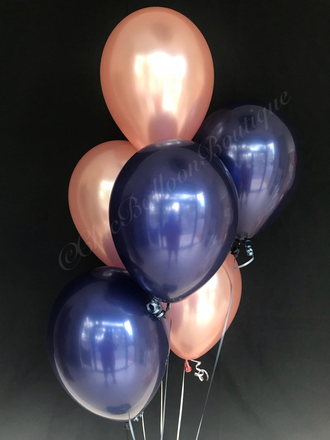 Rose Gold & Navy Balloons Bridal Shower Balloons Navy Blue - Etsy