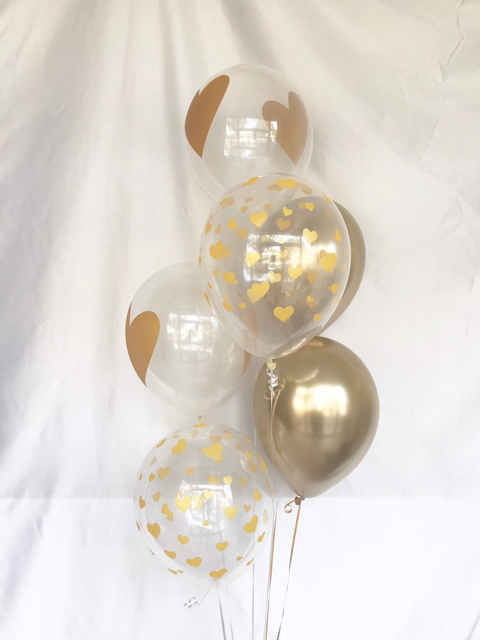 Gold Heart Balloons Anniversary Balloons Galentines - Etsy