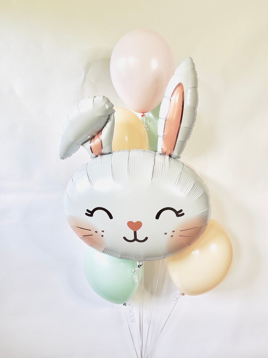 Floppy Eared Bunny Balloons Pink & Green Pastel Balloons Some Bunny ...