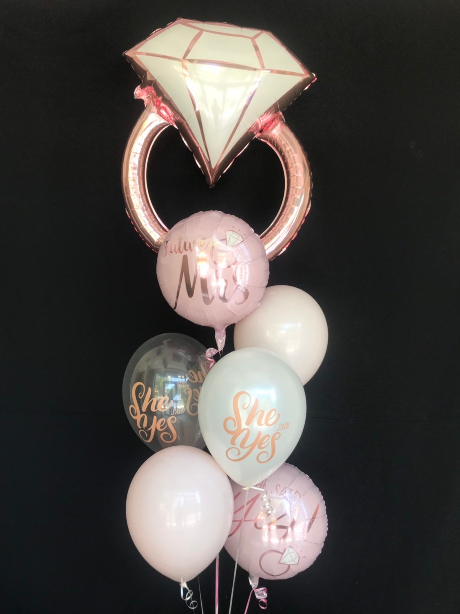 Diamond Ring Balloon Rose Gold Ring Balloon Brunch and | Etsy