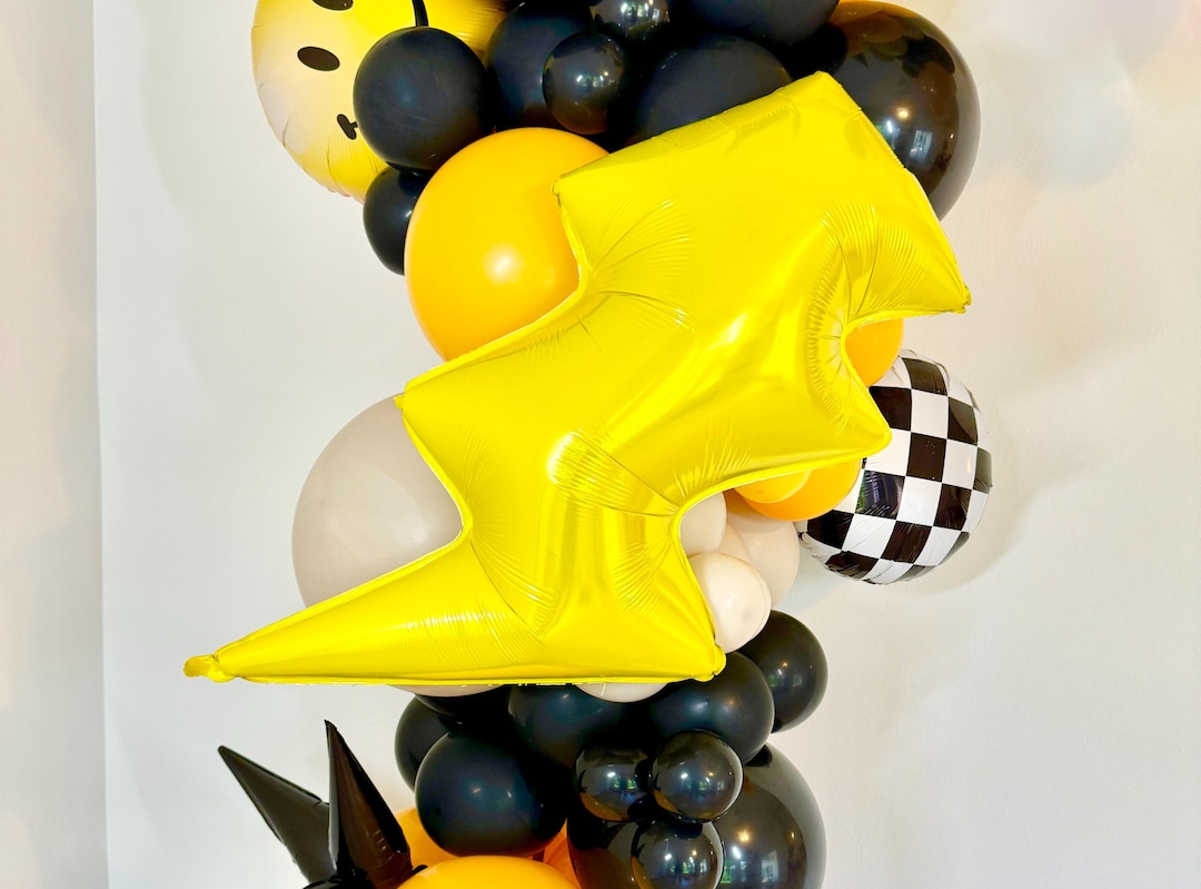 Lightning Bolt Balloon - Giant Lightning Mylar Balloon - Superhero ...
