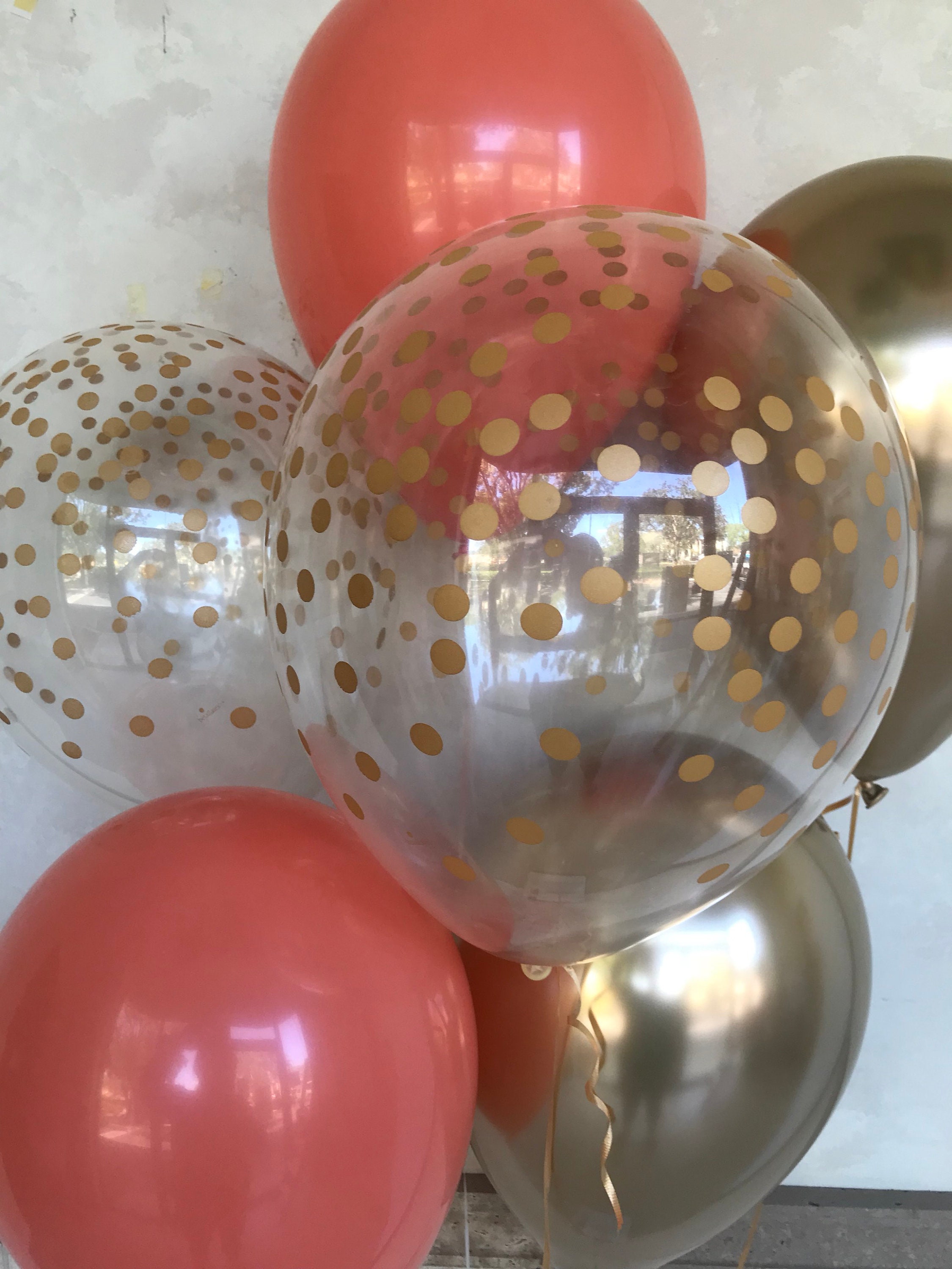 Coral & Gold Balloons Tropical Birthday Balloons Hawaiian | Etsy