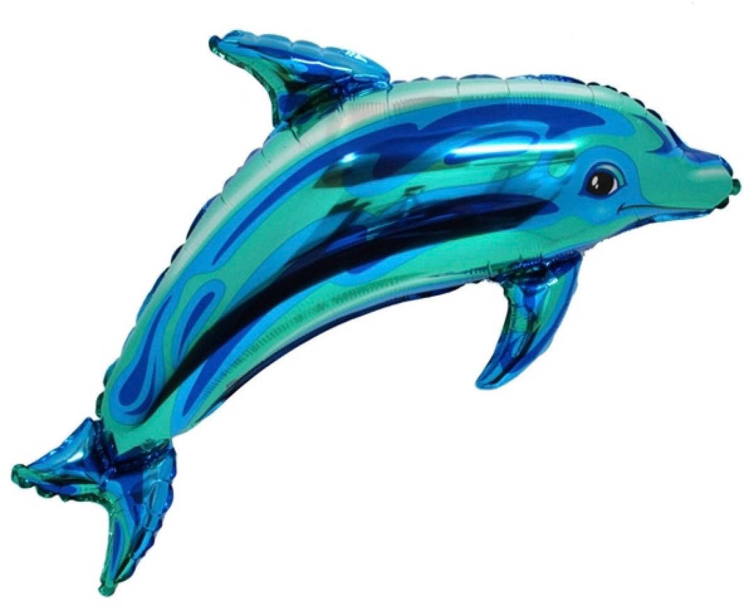 Blue Dolphin Balloon Under the Sea Oneder of the Sea Baby Shower Decor ...