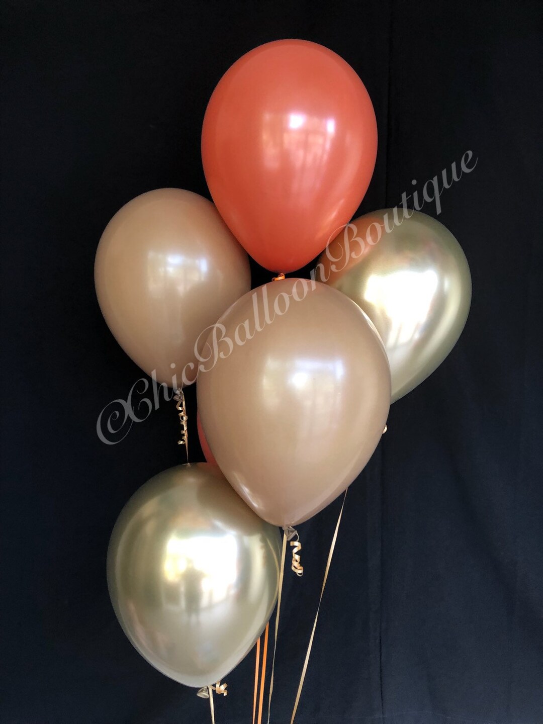 Burnt Orange Balloons Pumpkin Balloons Mocha and Gold Rust Balloons ...