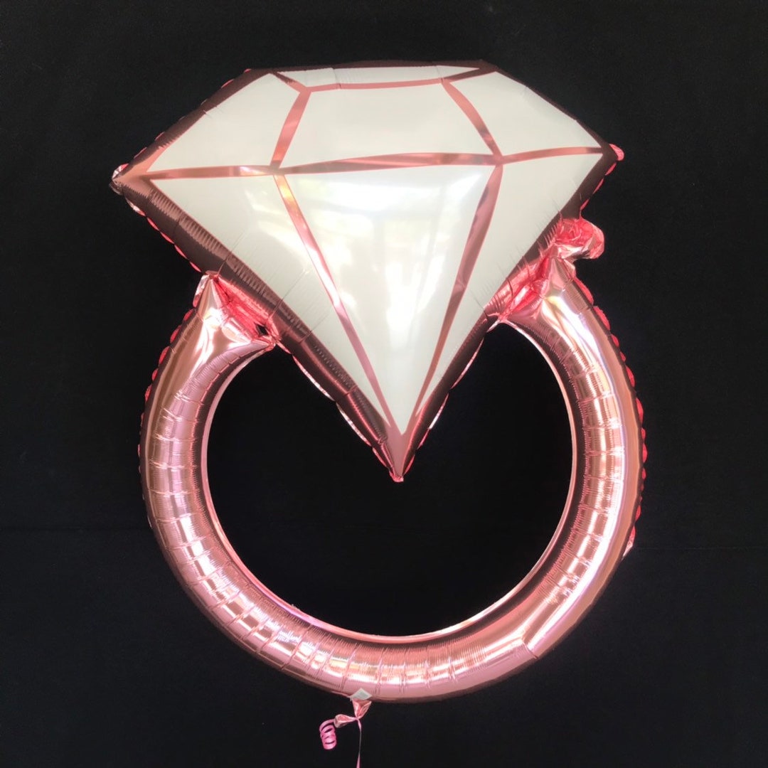 Diamond Ring Balloon - Rose Gold Ring Balloon - Engaged Decor ...