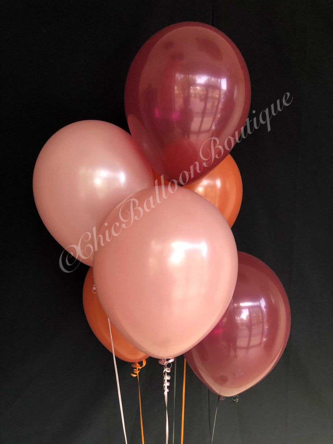 Burnt Orange and Dusty Rose Balloons Burgundy Balloons Rustic ...