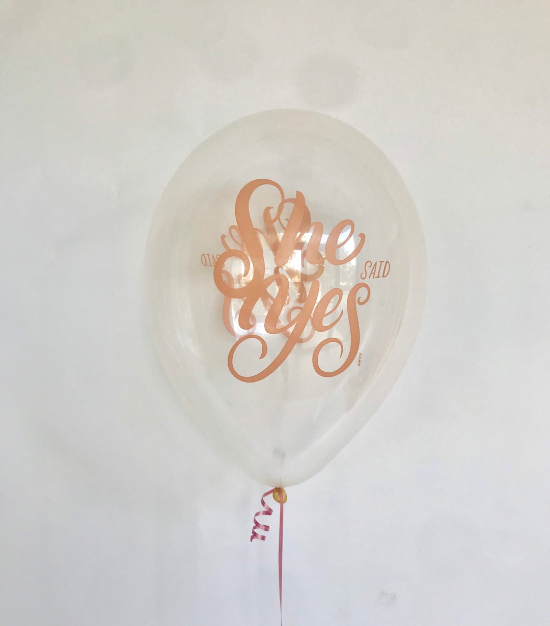 She Said Yes Balloon - Clear Latex Balloon - Brunch and Bubbly - Rose ...