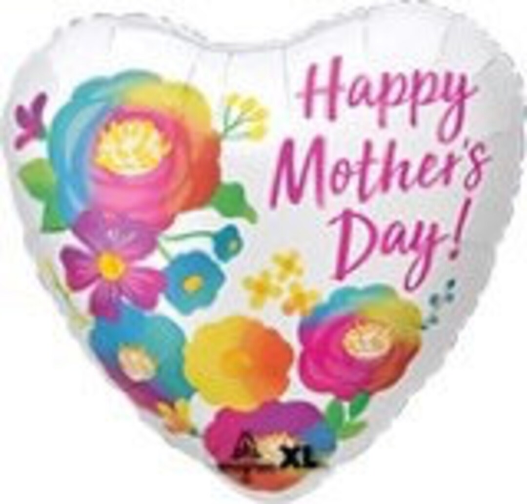 Mothers Day Balloon Heart Shaped Flower Balloon Mothers Day Gift Floral ...