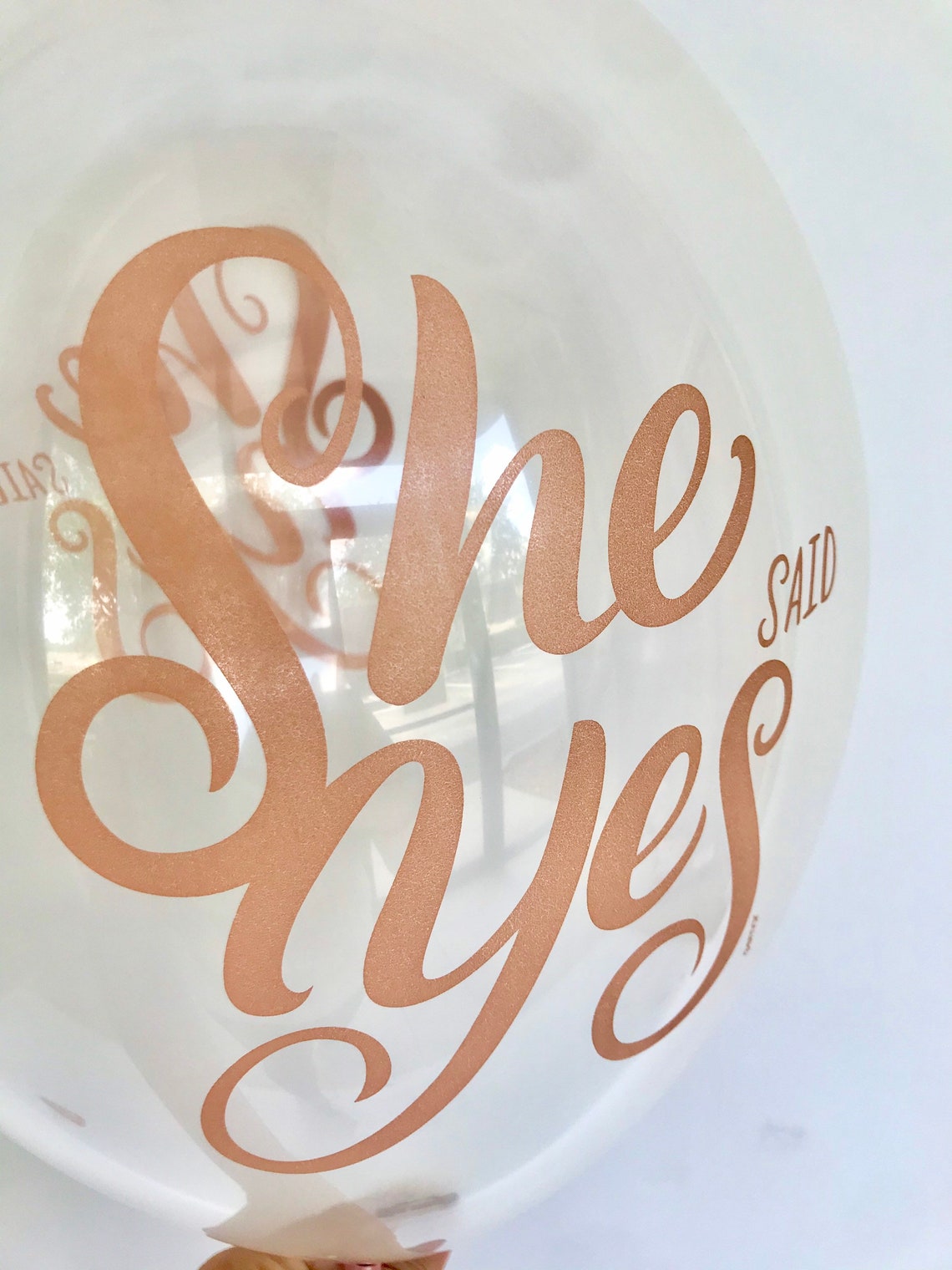 She Said Yes Balloon - Clear Latex Balloon - Brunch and Bubbly - Rose ...