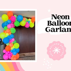 Neon Balloon Garland Retro Neon Party 80s 90s Party Arch Neon Party ...