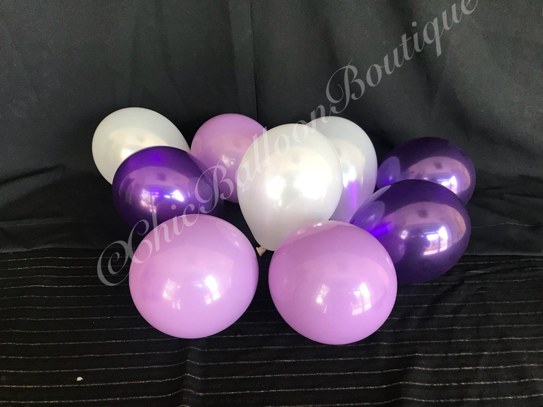 Mini Balloons - Purple and White Balloons - Birthday Balloons - Baby ...
