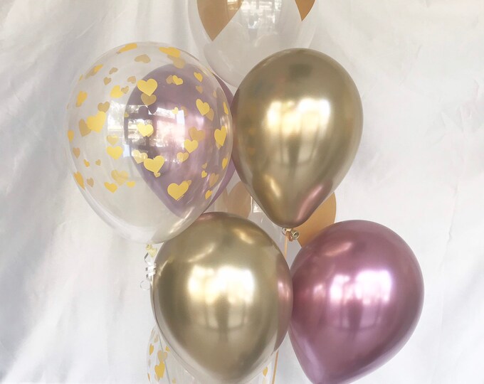 Gold Heart Balloons Anniversary Balloons Galentines - Etsy
