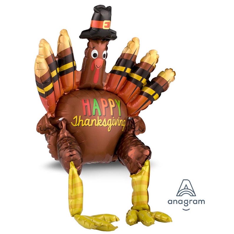 Turkey Sitting 20 Inch Airfilled Balloon Thanksgiving Friendsgiving ...
