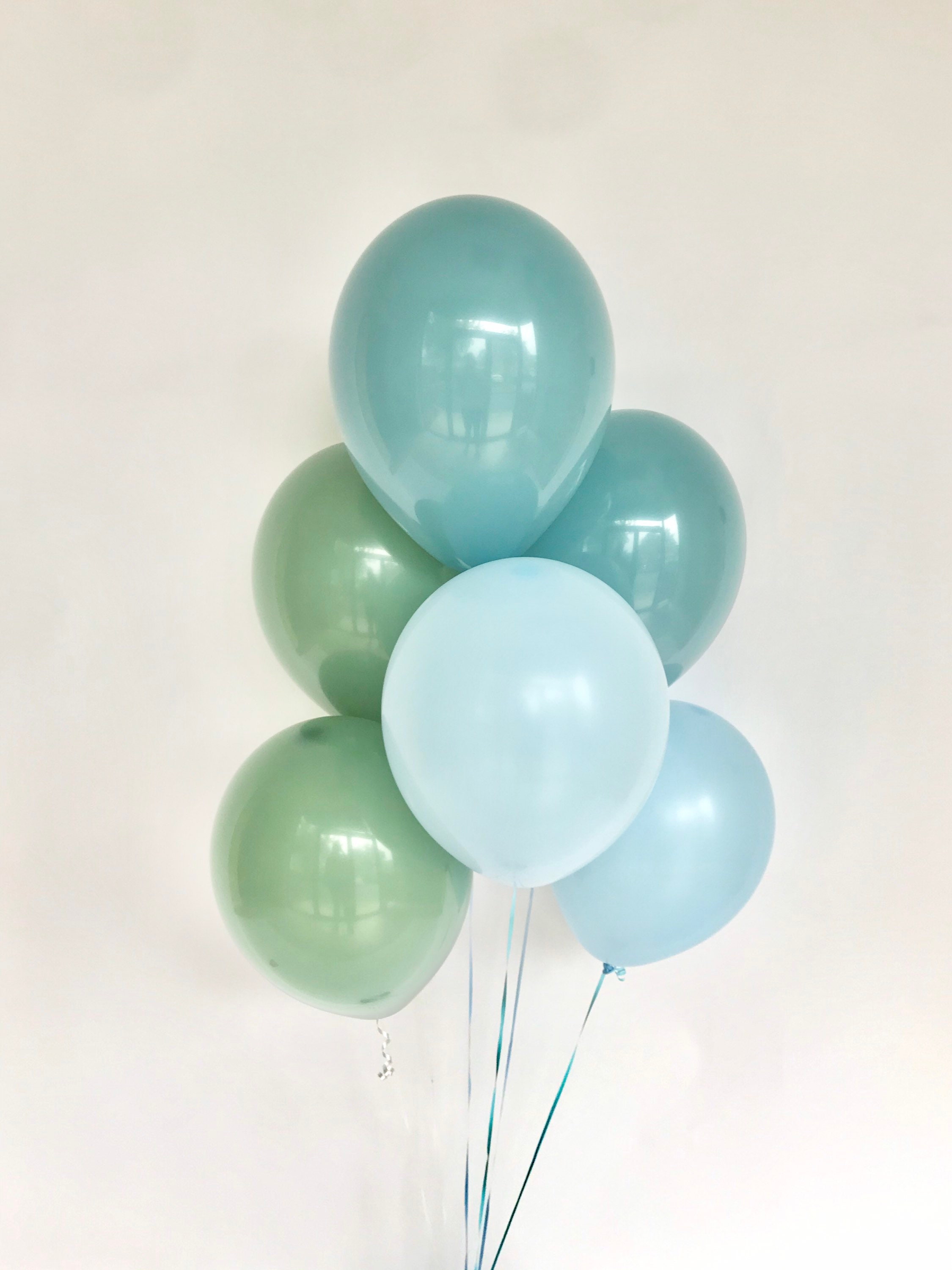 Sage and Slate Blue Balloons Pastel Matte Blue Baby Shower - Etsy